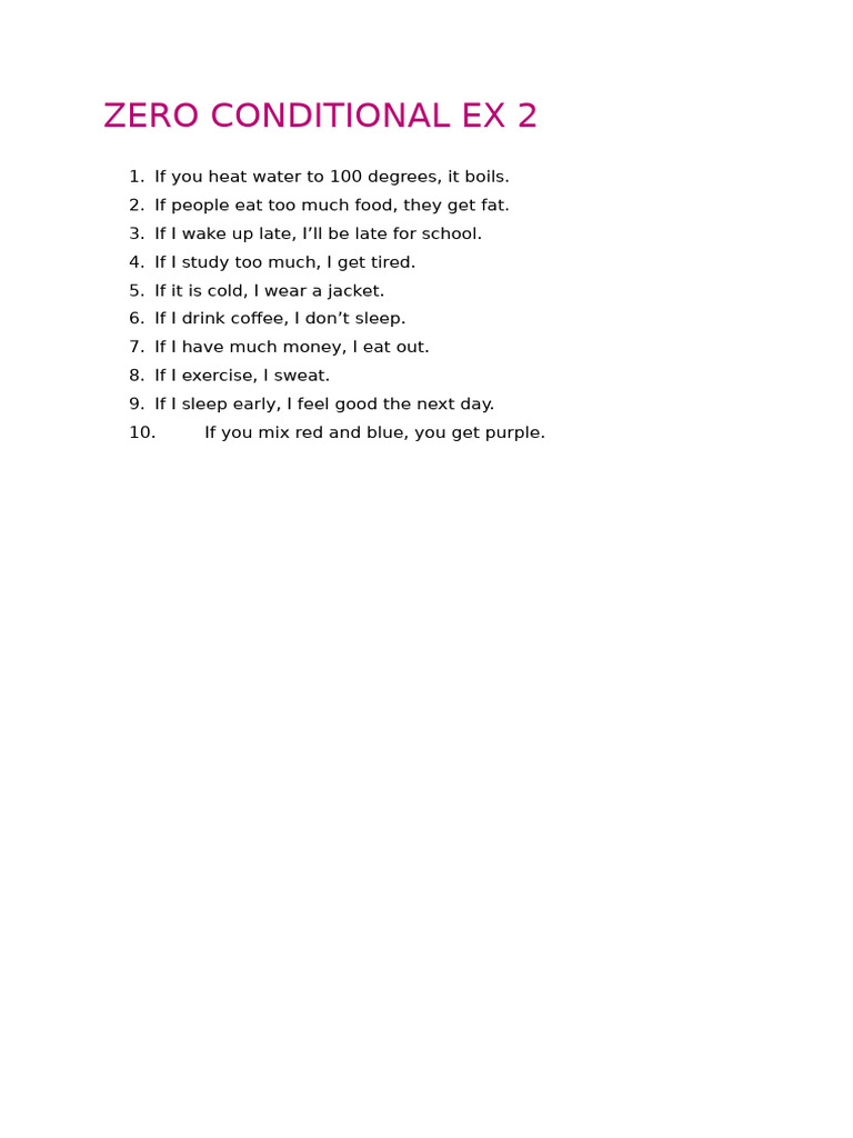 Zero Conditional Ex 2 | PDF