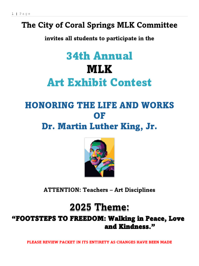 MLK 2025 Art Teacher Packet | PDF