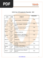 ICSE Board Exam 2025 Timetable | PDF