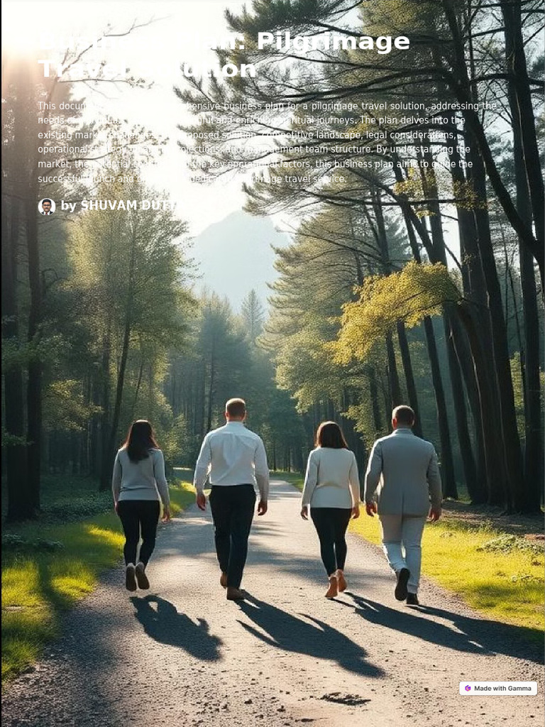 Business Plan Pilgrimage Travel Solution | PDF | Marketing | Pricing
