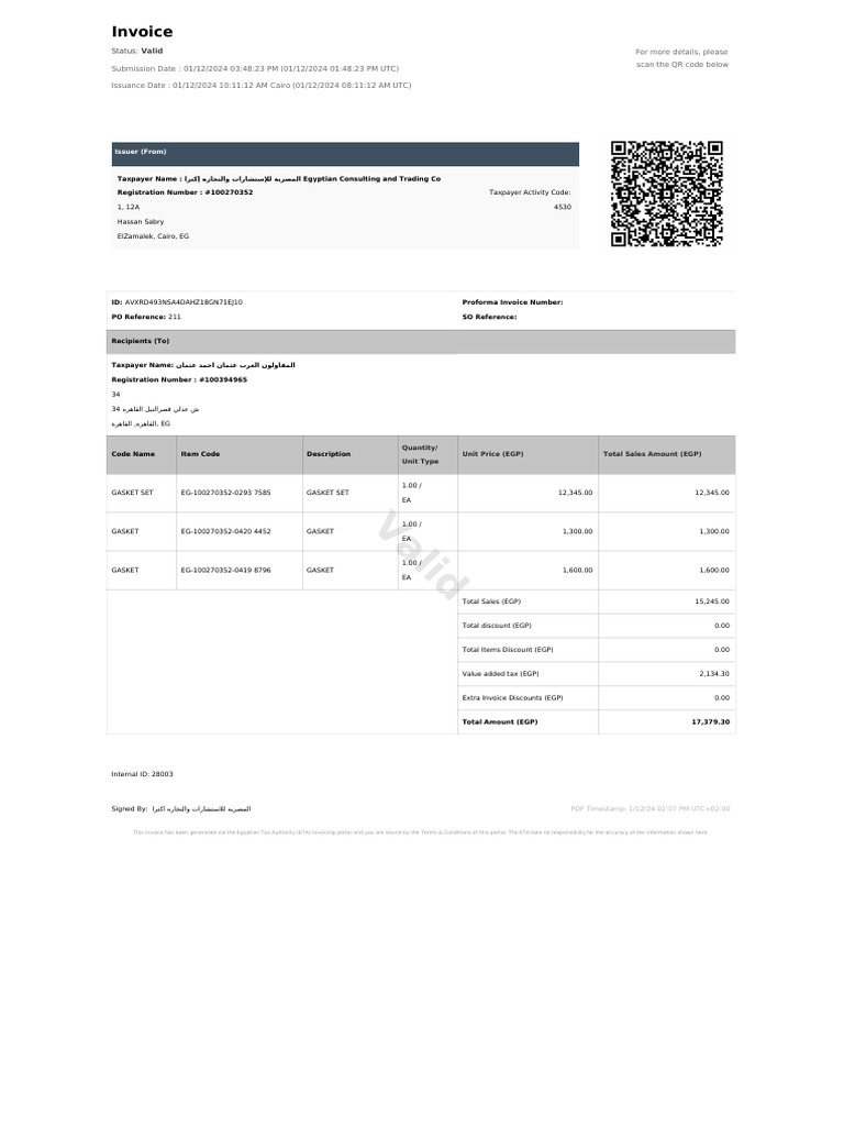 28003 | PDF | Invoice | Taxpayer