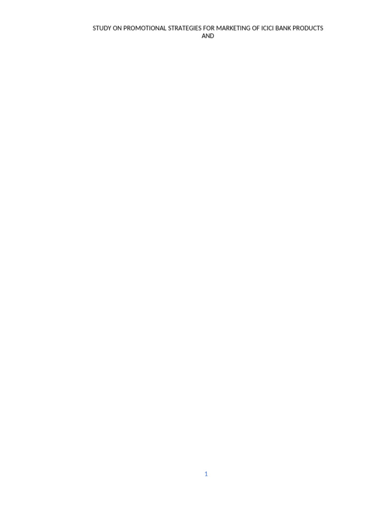 4th Sem Icici Bank Project VINAY REDDY | PDF | Banks | Marketing