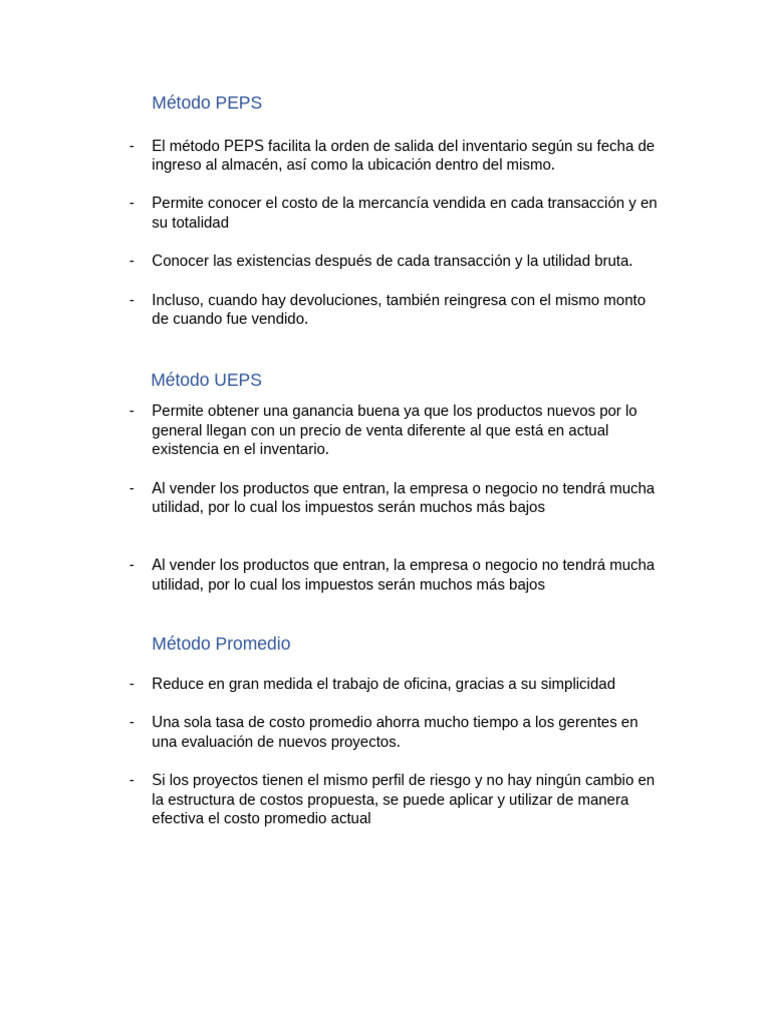 Método PEPS en Contabilidad de Inventarios | PDF | Business | Contabilidad