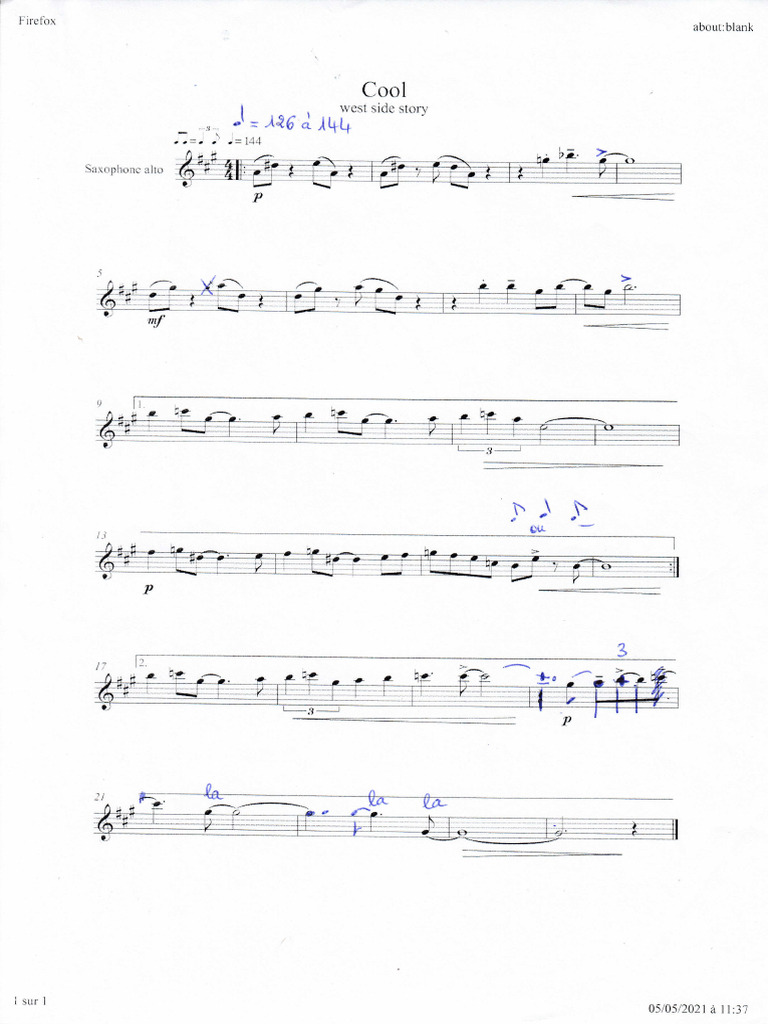 Cool (Sax Alto) | PDF