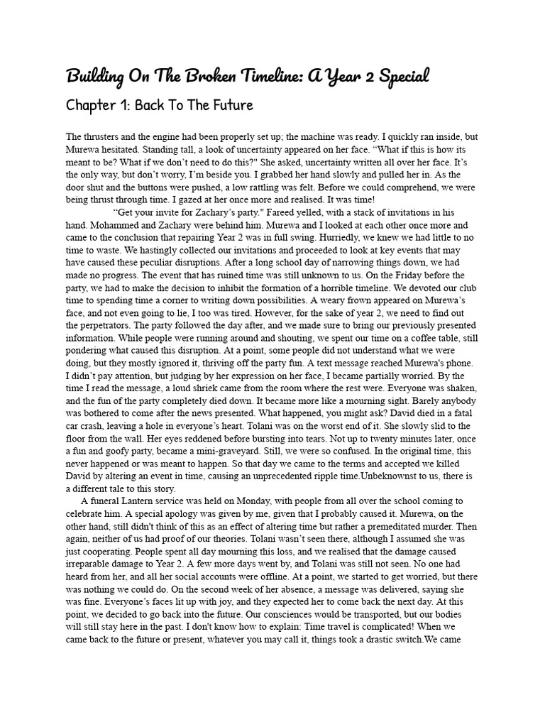 Building On The Broken Timeline_ A Year 2 Special (2) | PDF