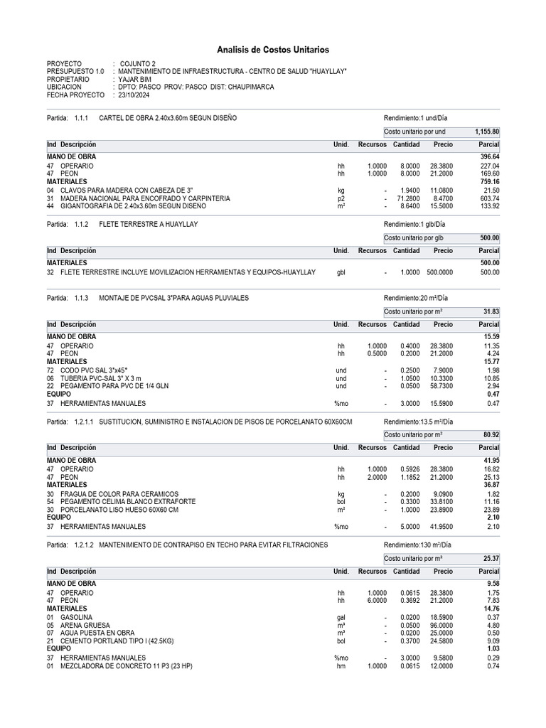 Acu 01 | PDF | Albañilería | Material compuesto
