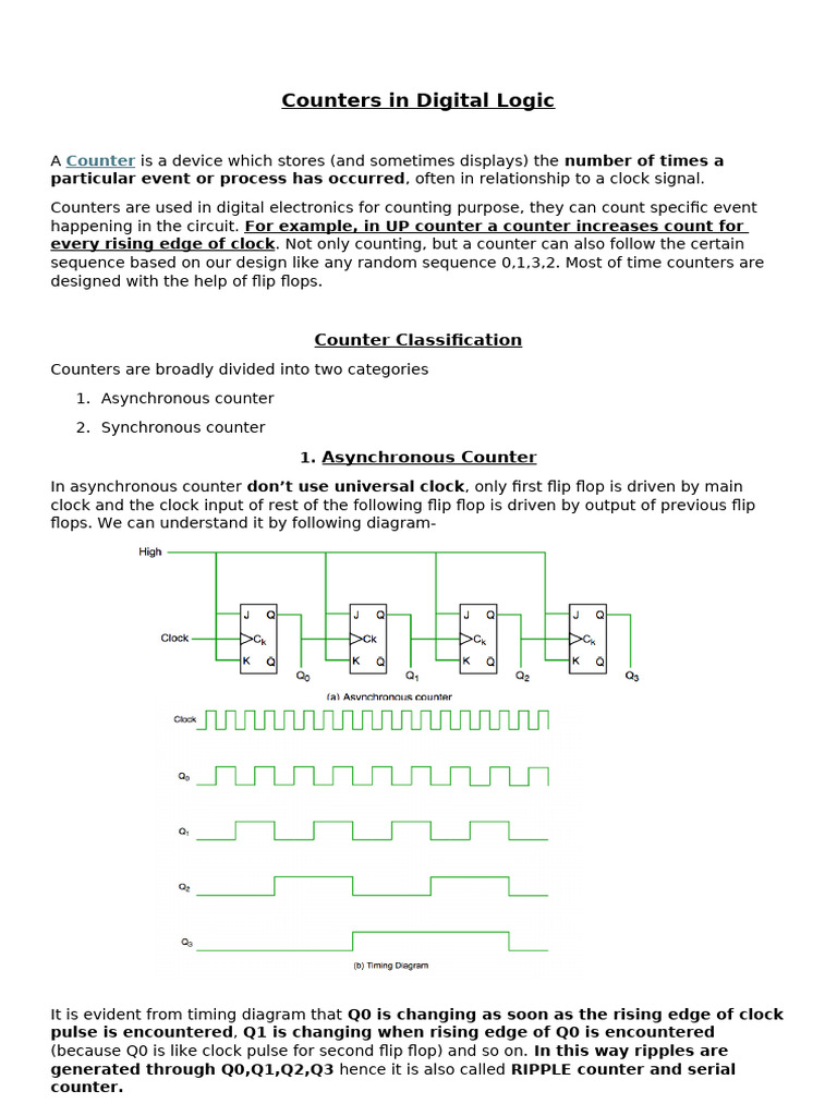 Counters in Digital Logic | PDF | Electronic Design | Electronic ...