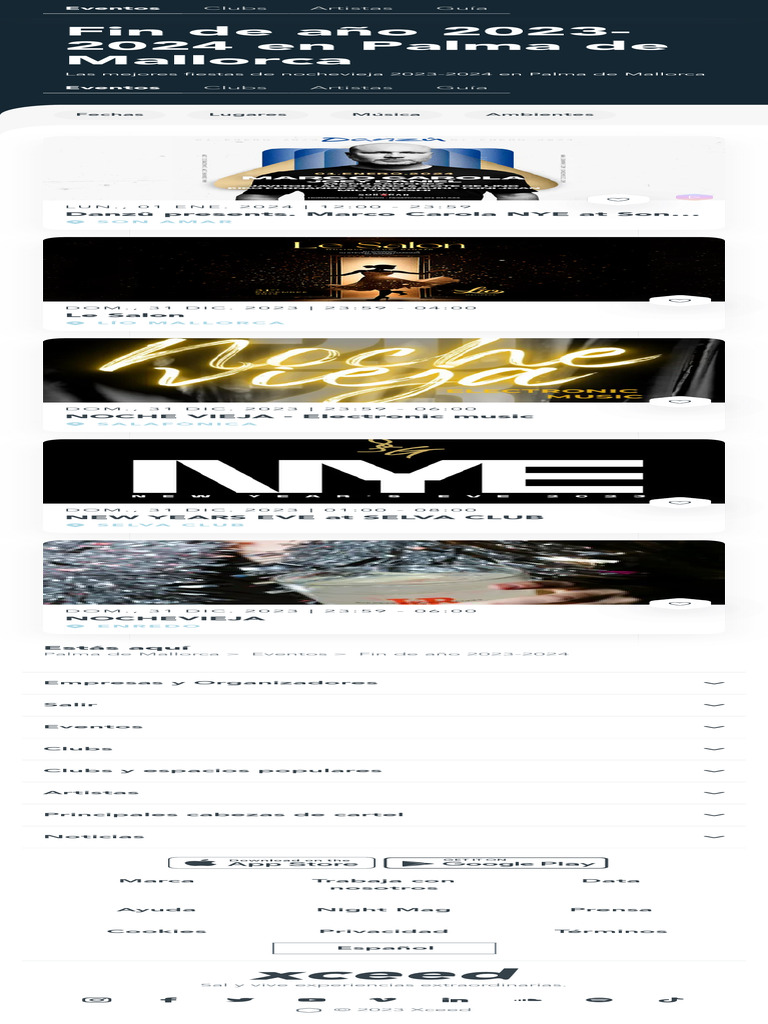 Nochevieja 2023-2024 en Palma de Mallorca Xceed | PDF