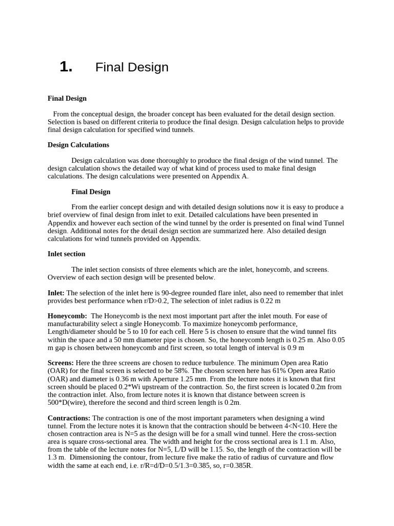 Final Design | PDF | Wind Tunnel