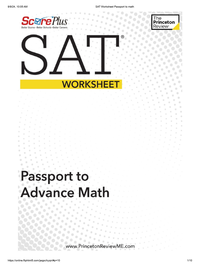 SAT Worksheet Passport To Math | PDF