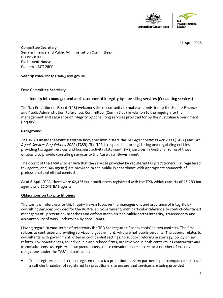 Tax Practitioners Board | PDF