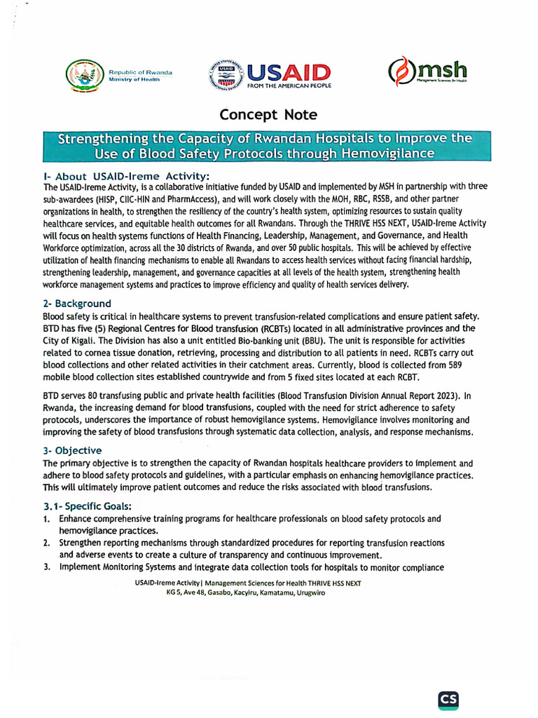 Concept Notes-Strengthening Blood Safety Protocols Through ...