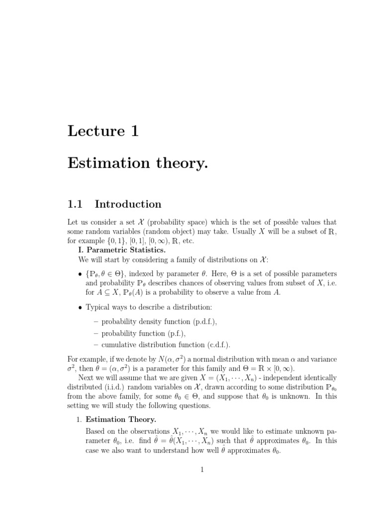 lec1 | PDF | Probability Distribution | Statistical Inference