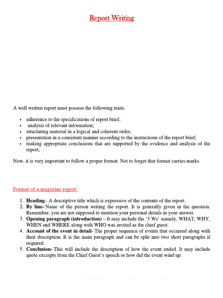Report Writing | PDF