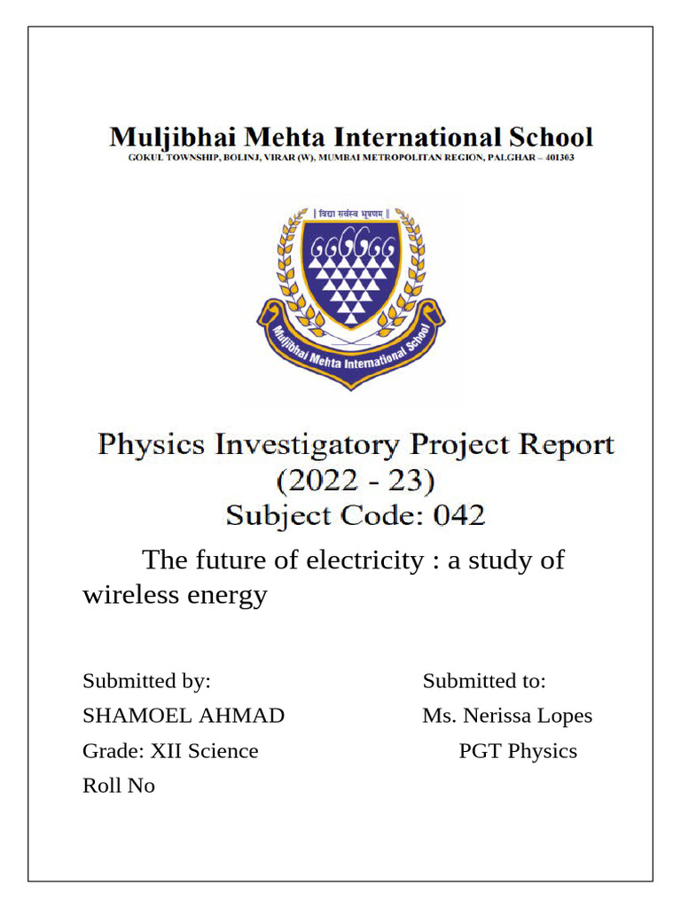 Class 12th Physics Project | PDF | High Voltage | Inductor