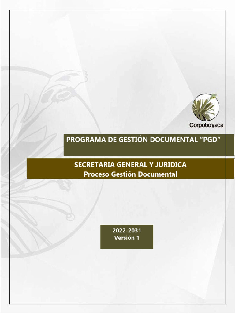 Programa-de-Gestion-Documental-PGD-V1 | PDF | Gestión de registros | Planificación