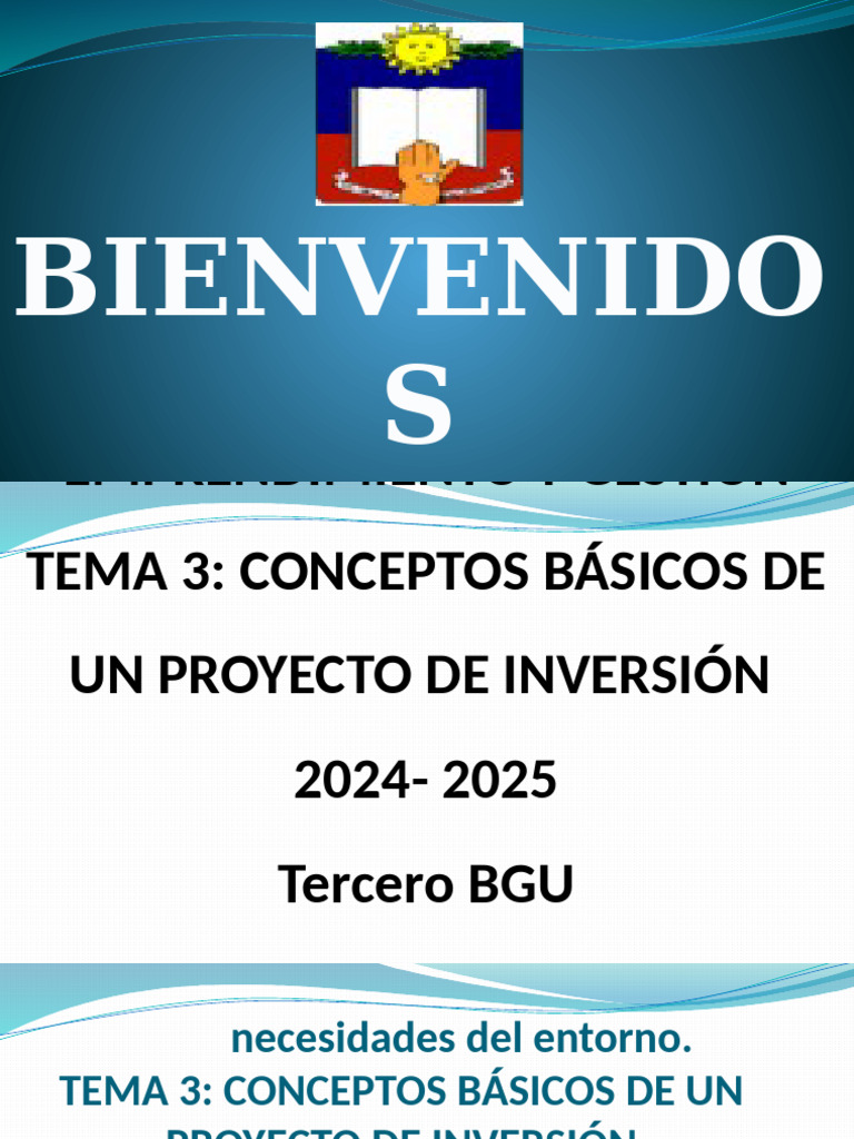 Conceptos Básicos de Un Proyecto de Inversión | PDF | Iniciativa empresarial | Inversiones