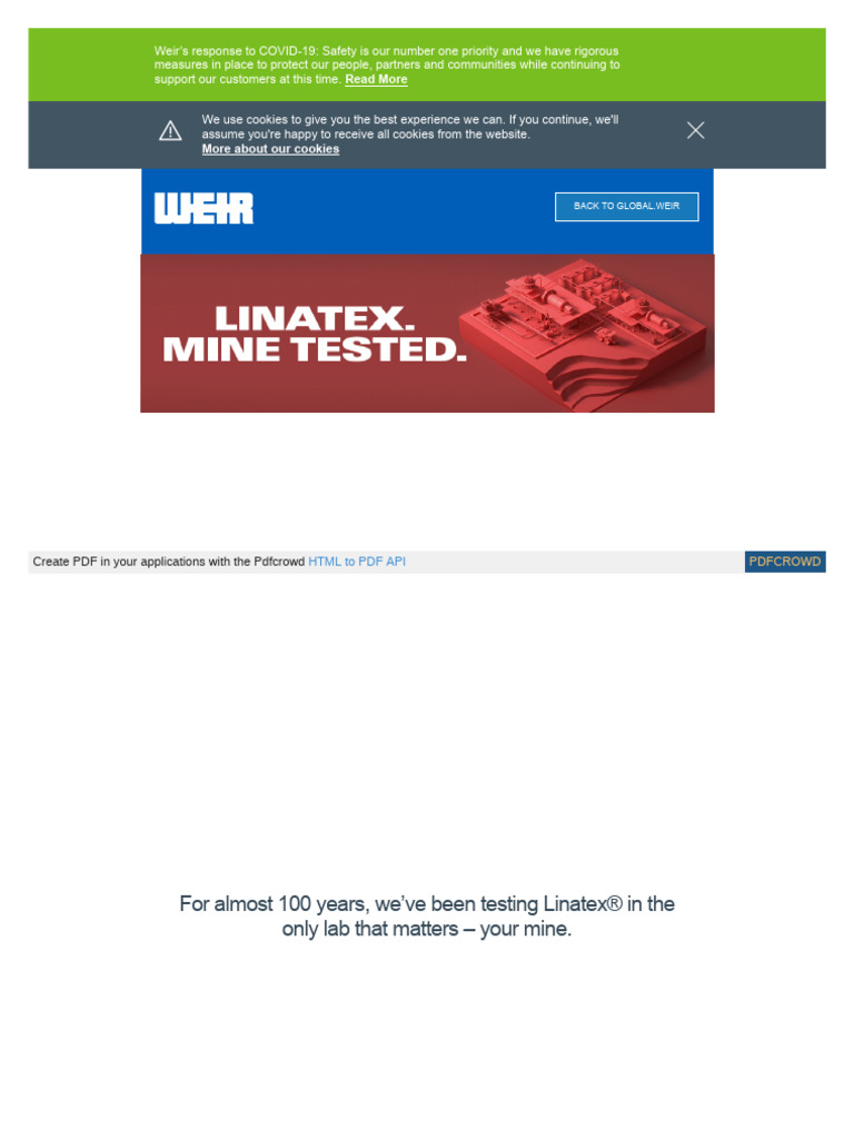 WWW Global Weir Linatex Mine Tested | PDF | Mining | Minerals