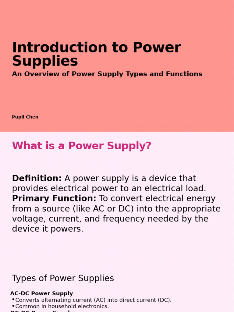 Introduction To Power Supplies | PDF