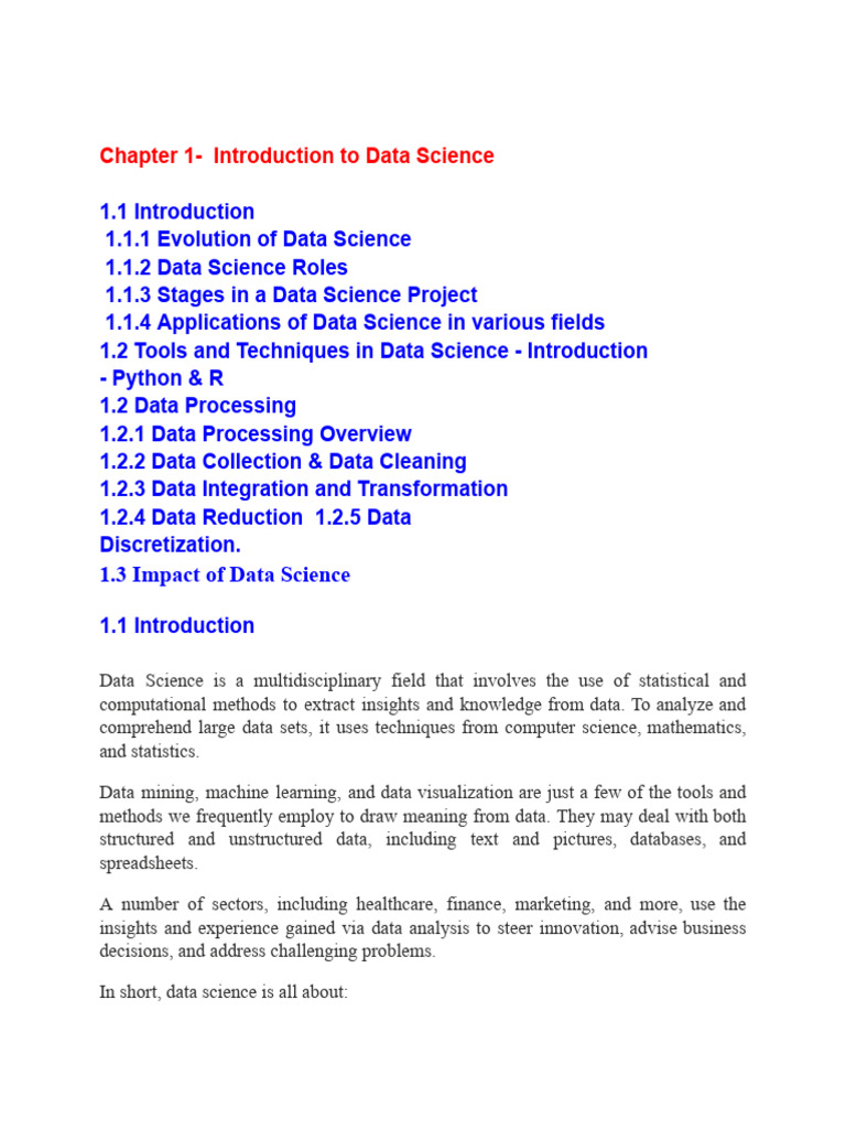 1) Data-sci Chapter-1 | PDF | Data Science | Scrum (Software Development)