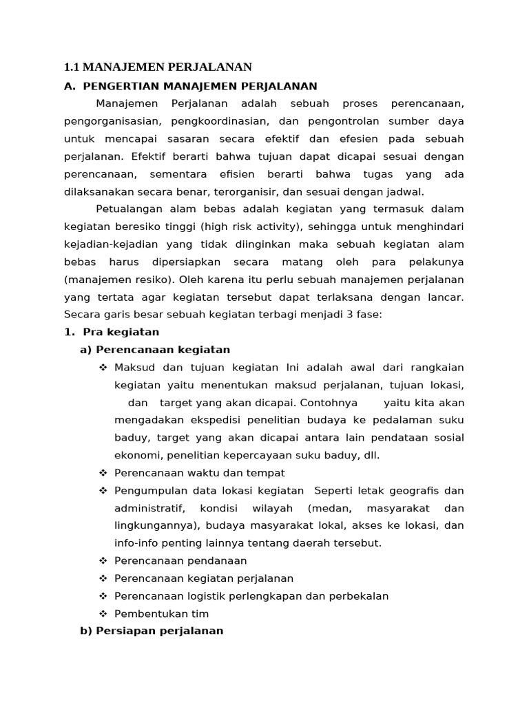 Manajemen Perjalanan dan Packing Efisien | PDF