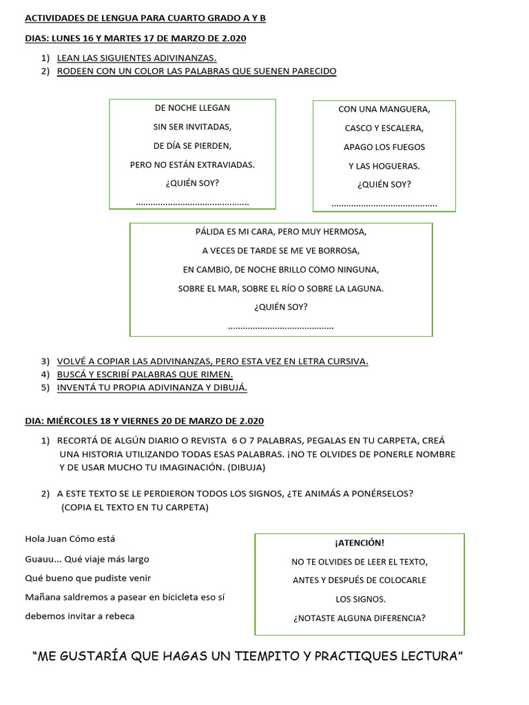 Actividades de Lengu PDF | PDF