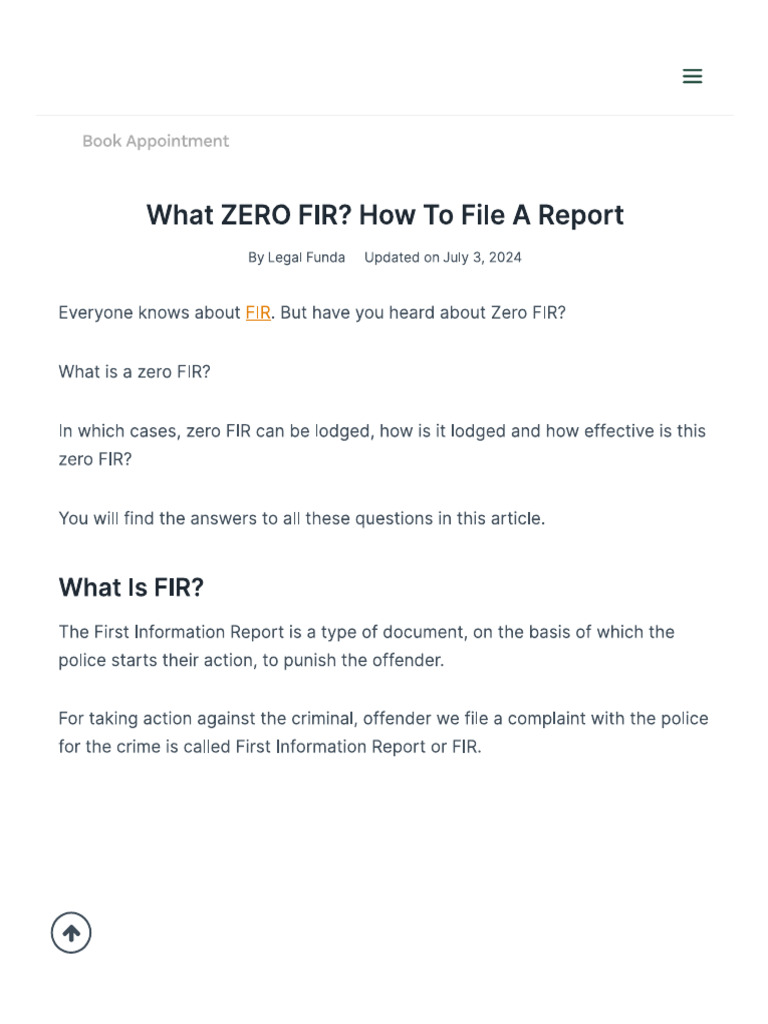 Zero Fir in Bnss 2023} | PDF