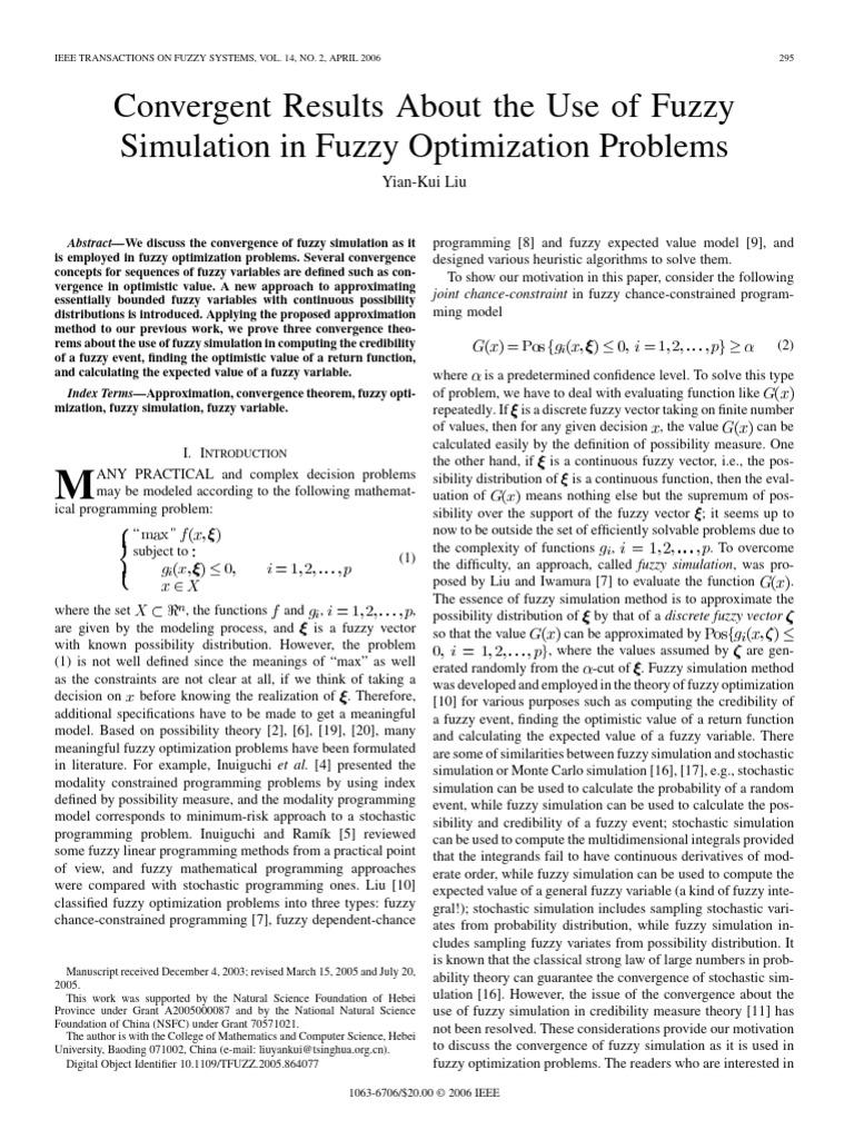 Simulation in Fuzzy Optimization | PDF | Expected Value | Probability Distribution