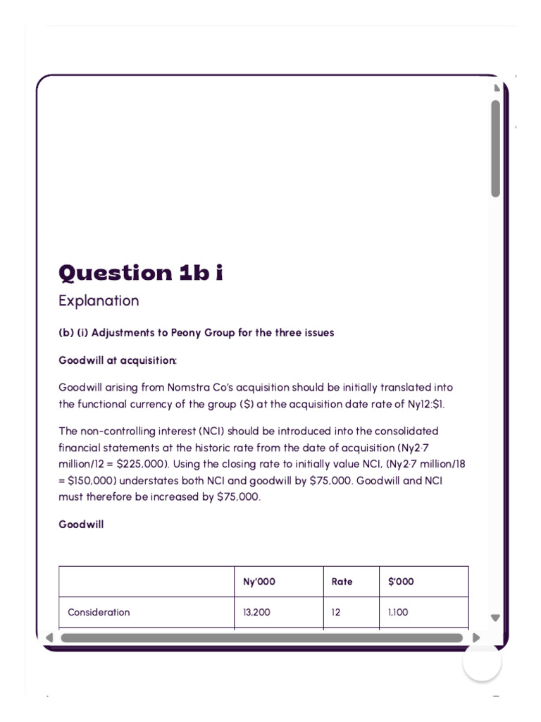 ACCA SBR (UK) Past Papers - Question 1b I - June 2024 CBE | PDF ...