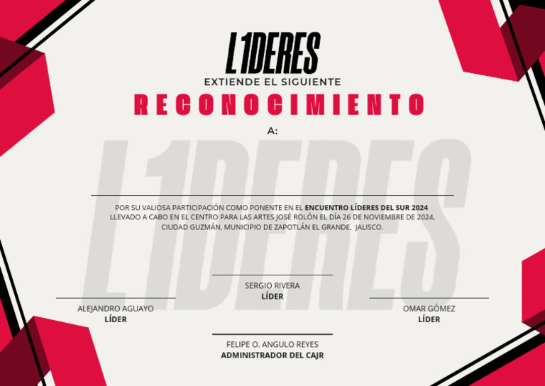 _Reconocimiento LÍDERES | PDF