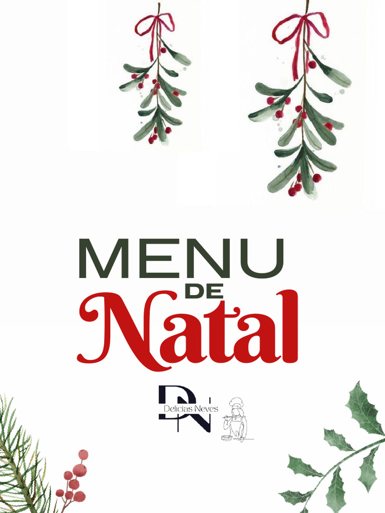 Cardápio Menu de Natal Natalino Doces Panetone Colorido Vermelho E ...