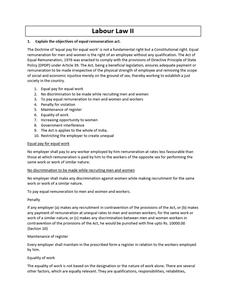 Labour Law II | PDF | Cost Of Living | Employment