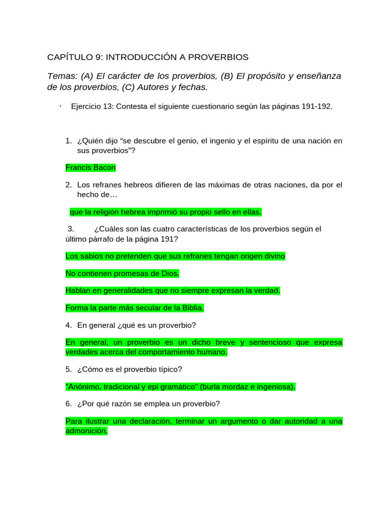 Israel Escobar - Ficha 7 Proverbios | PDF | Libro de proverbios | Dios