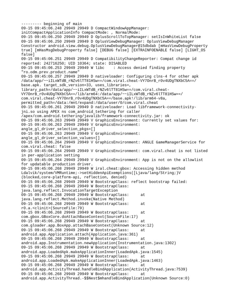 Com - Viral.cheat Logcat | PDF | Computing | Computer Programming