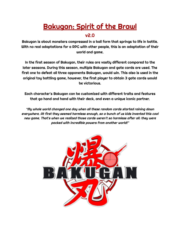 Subterra Bakugan Battle Mechanics | PDF