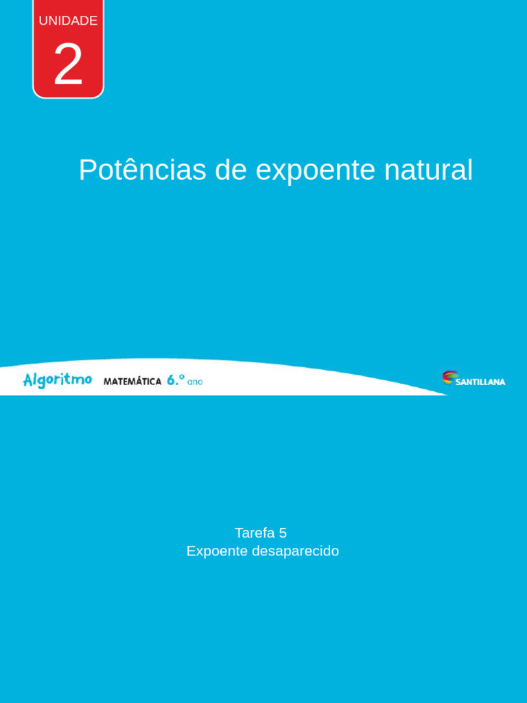 Santillana Mat6 U2 Tarefa5 | PDF