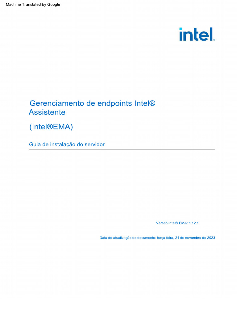 Intel Ema Server Installation and Maintenance Guide Pt BR | PDF