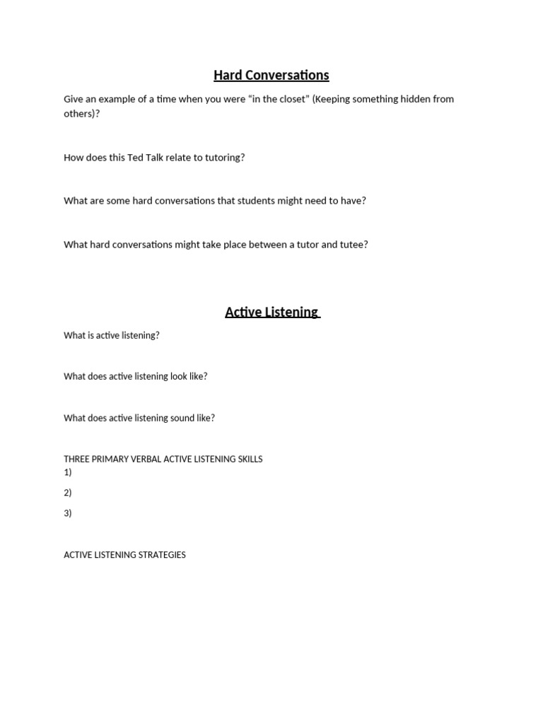 Active Listening Handout | PDF