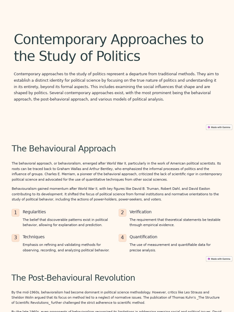Contemporary Political Science Approaches | PDF | System | Communication