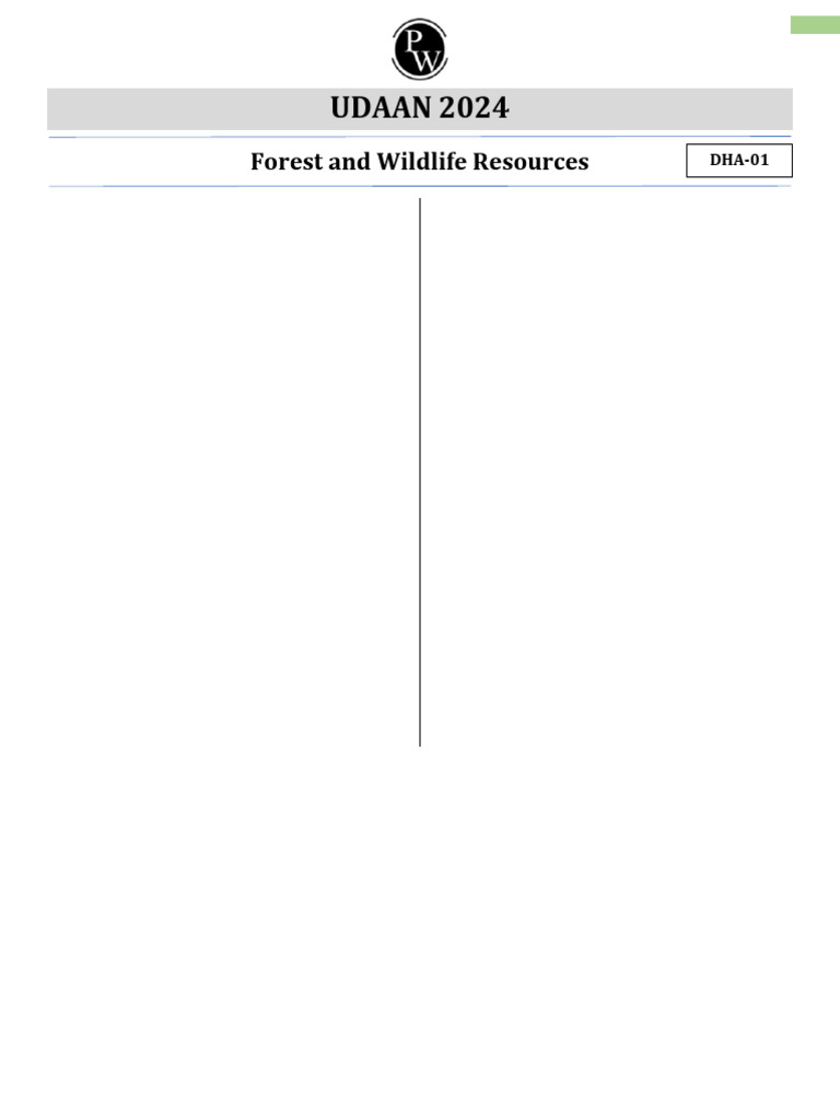 Geography - Forest and Wildlife Resources - Daily Home Assignment 01 ...