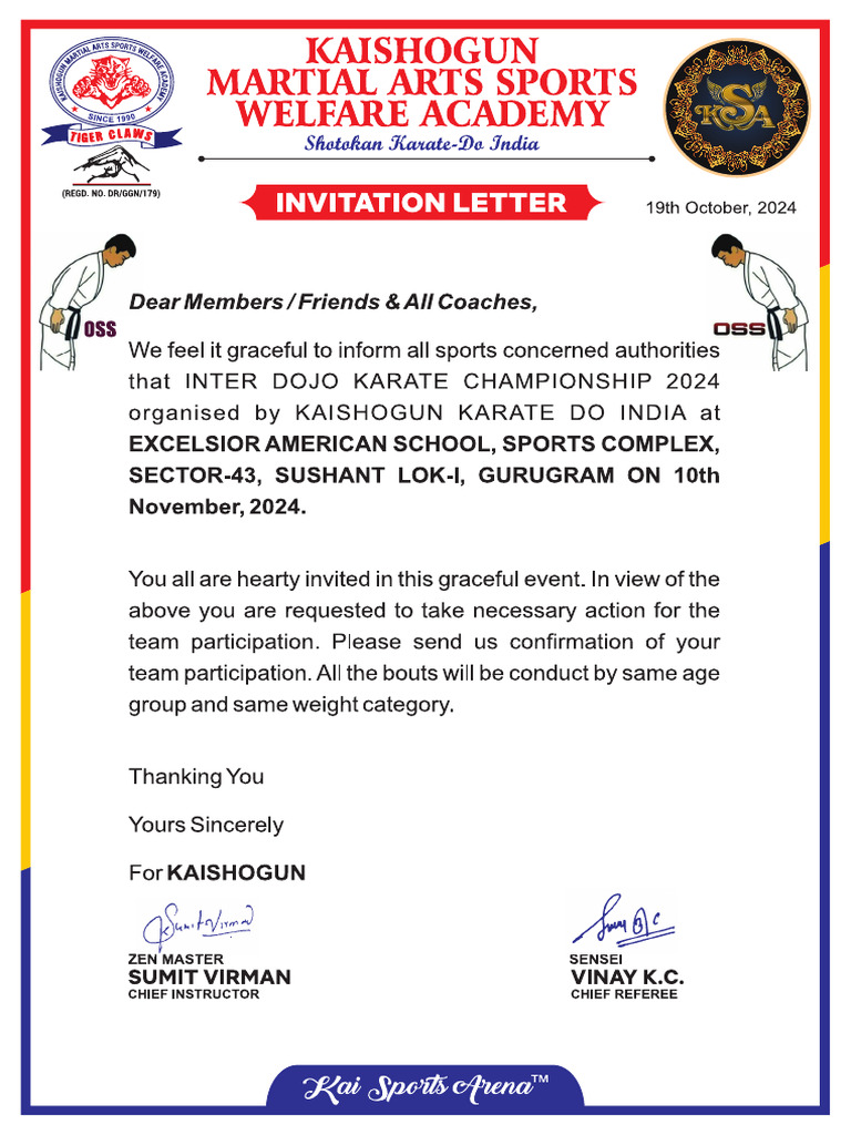 Invitation Letter Coaches | PDF