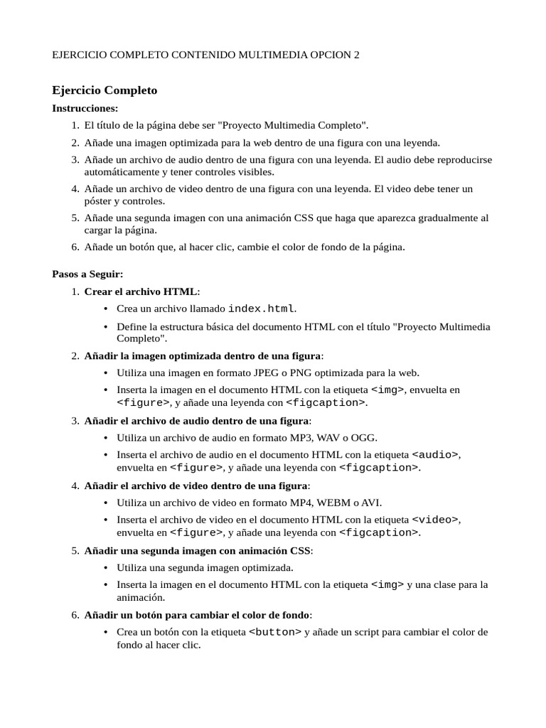 Ejercicio de Examen Contenido Multimedia Completo CSS Opcion 2 | PDF | HTML | Ingeniería de software