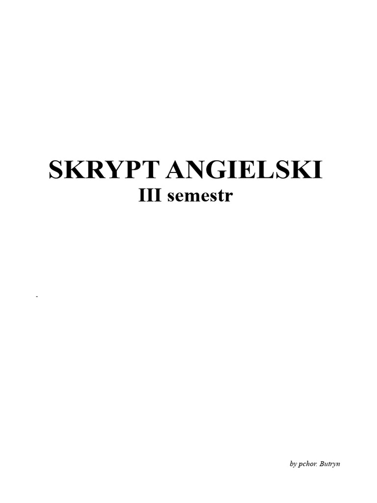 Skrypt Angielski III Semestr | PDF