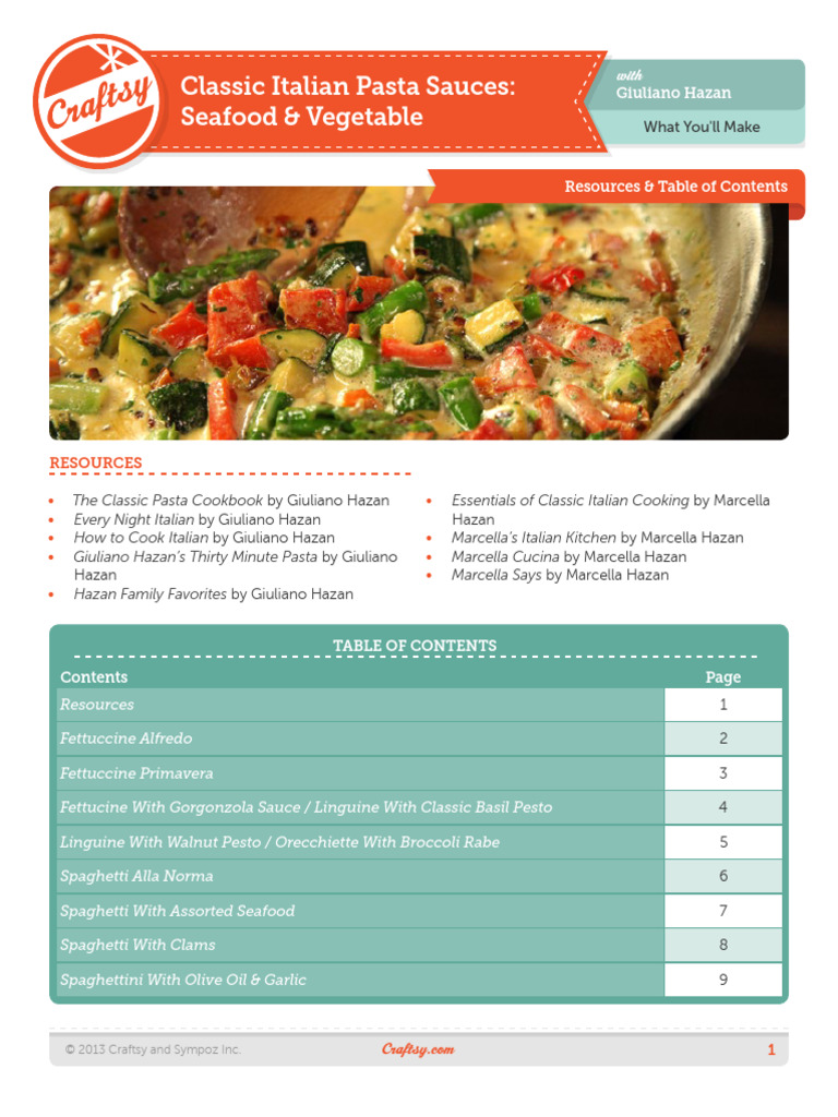 Classic Italian Pasta Sauces | PDF | Pasta | Spaghetti