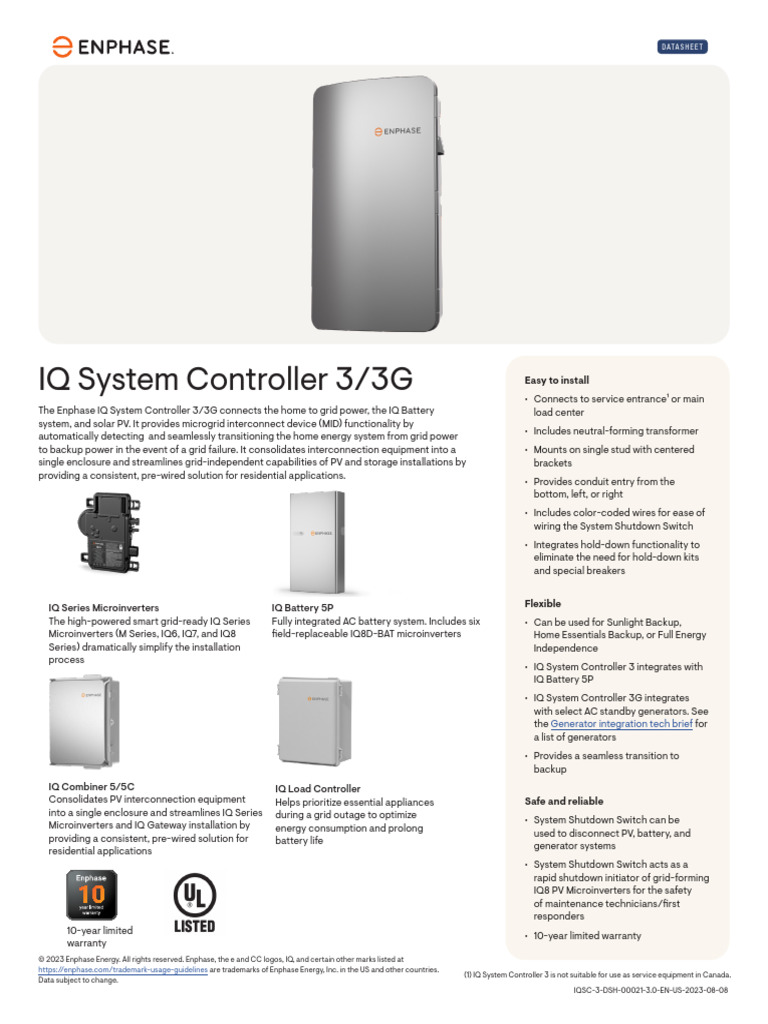 SPEC SHEET IQ System Controller-3-DSH-00021-1.0-EN-US-2023-05-17 | PDF ...