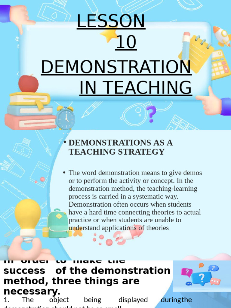 Demonstration in Teaching | PDF | Teachers | Learning