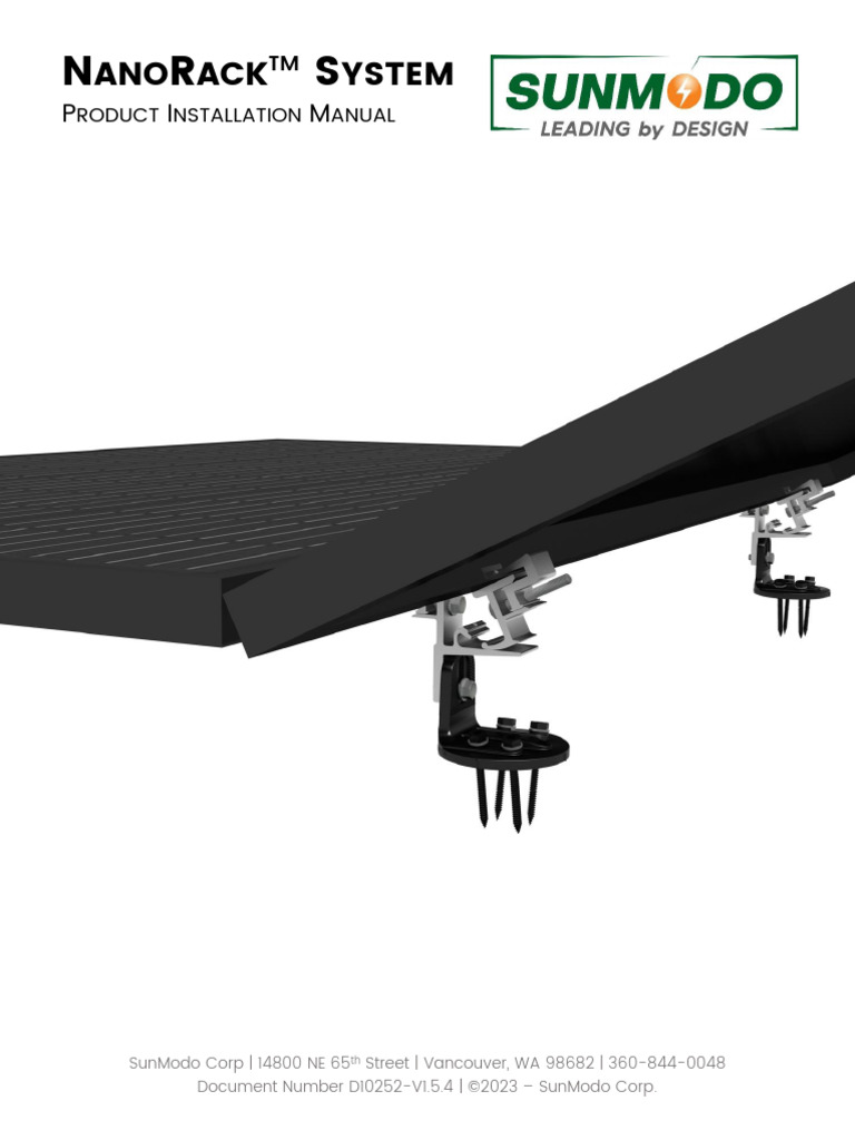 D10252 V1.5.4 NanoRack Installation Manual | PDF | Solar Panel | Photovoltaics