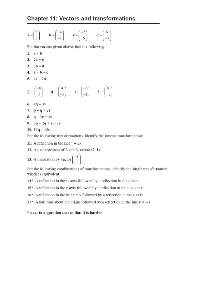 Vectors and Transformations | PDF