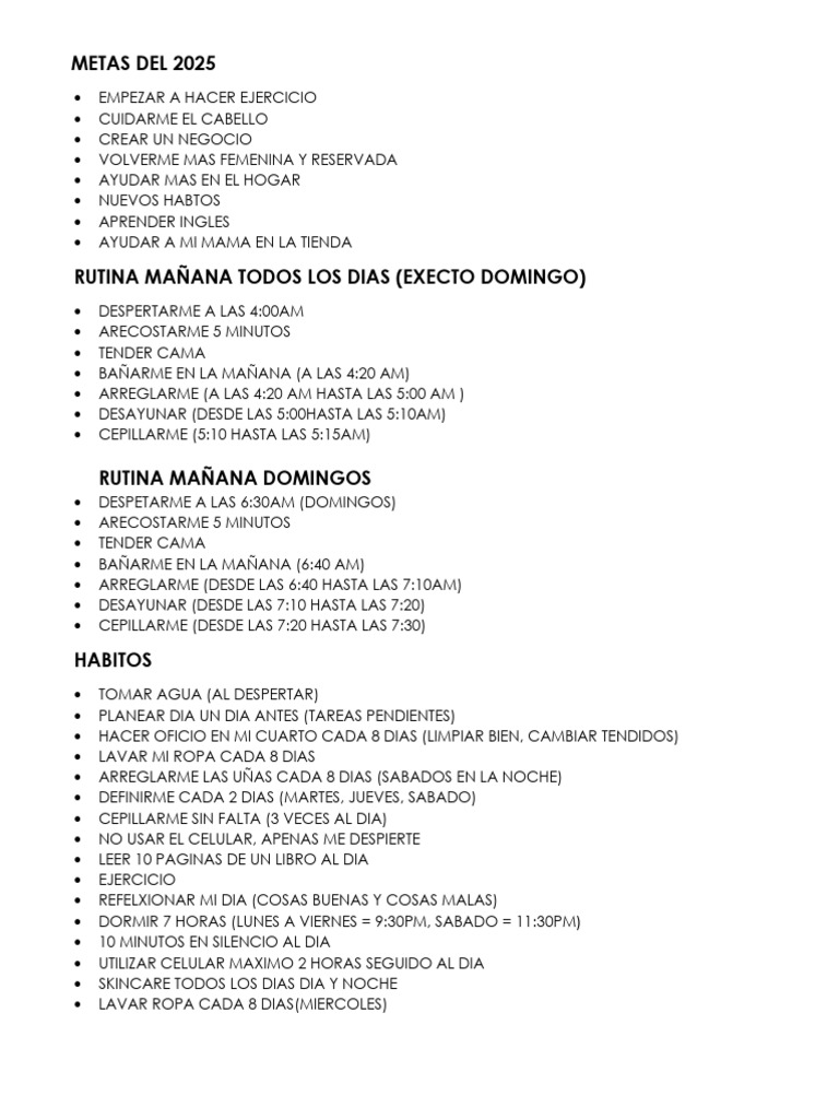 Metas Del 2025 | PDF