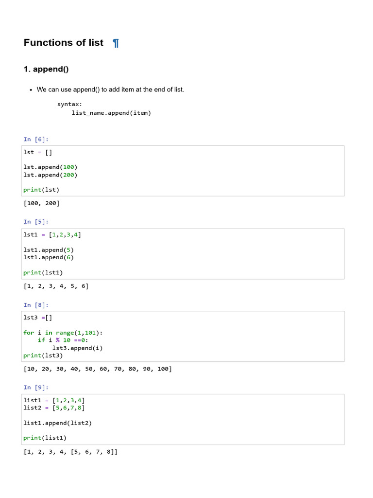 13_List_Functions | PDF | Computer Science | Software Development